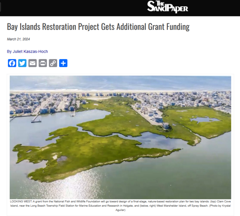 News and Project Updates – NJ BAY ISLANDS INITIATIVE